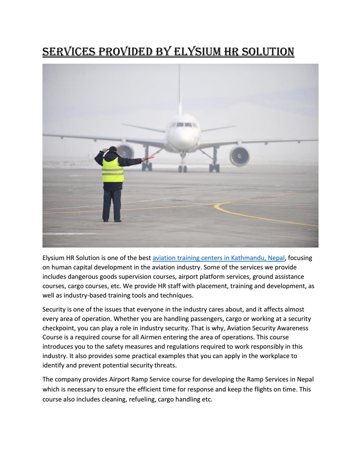 Services provided by Elysium HR Solution by Elysium HR Solution and Career Development - Issuu