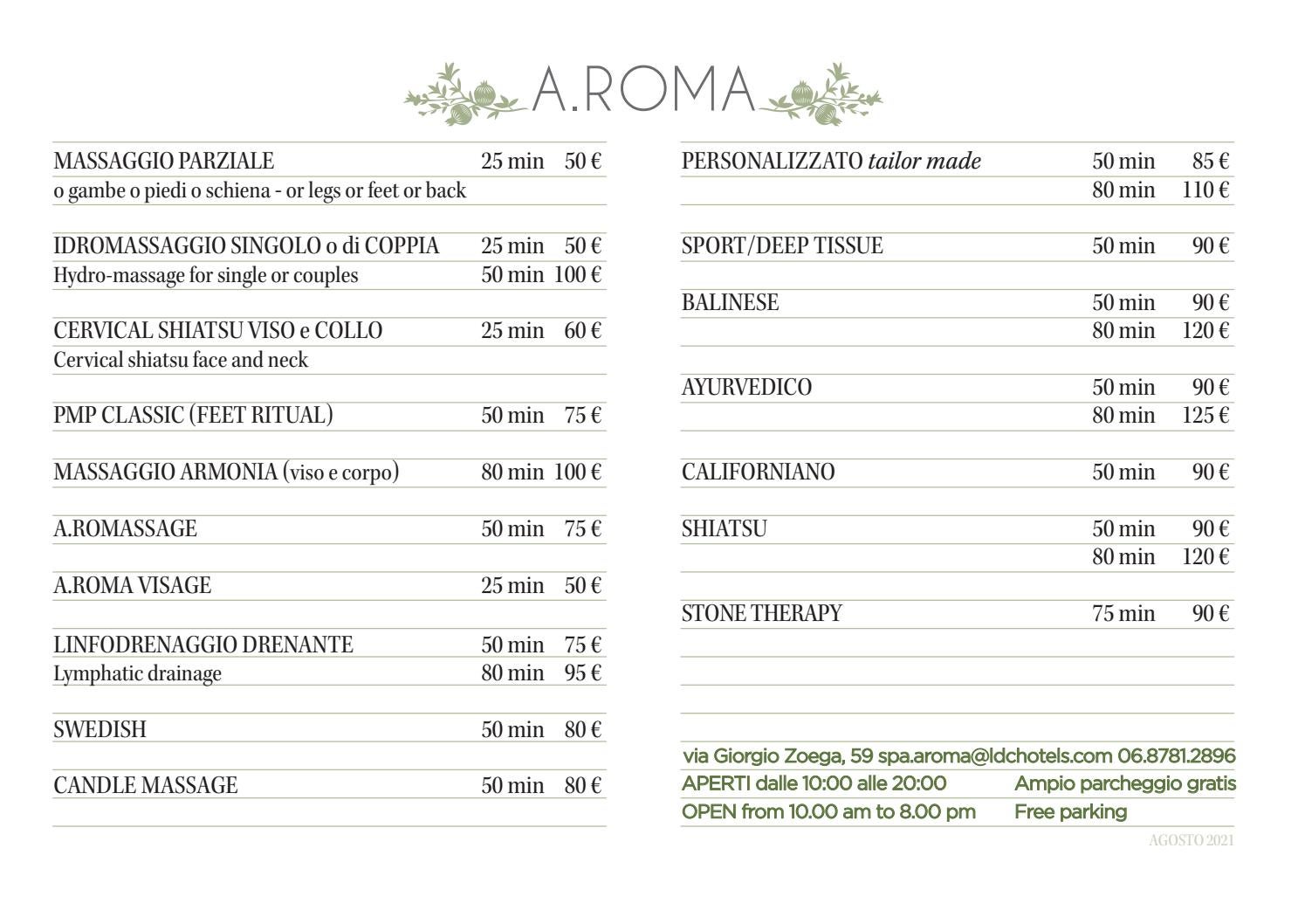 ARoma SPA menu massaggi e trattamenti by LDC Hotels & Resorts Group - Issuu