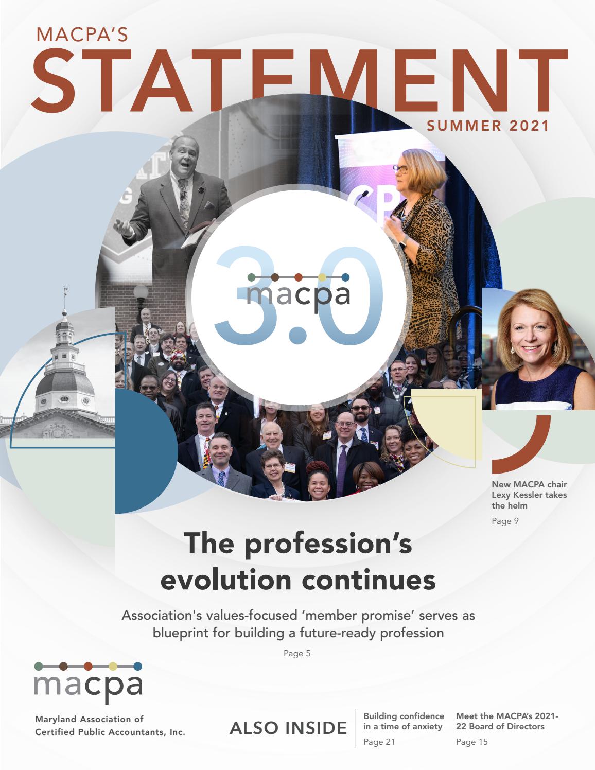 MACPA Statement // Summer 2021 by Maryland Association of CPAs - MACPA ...