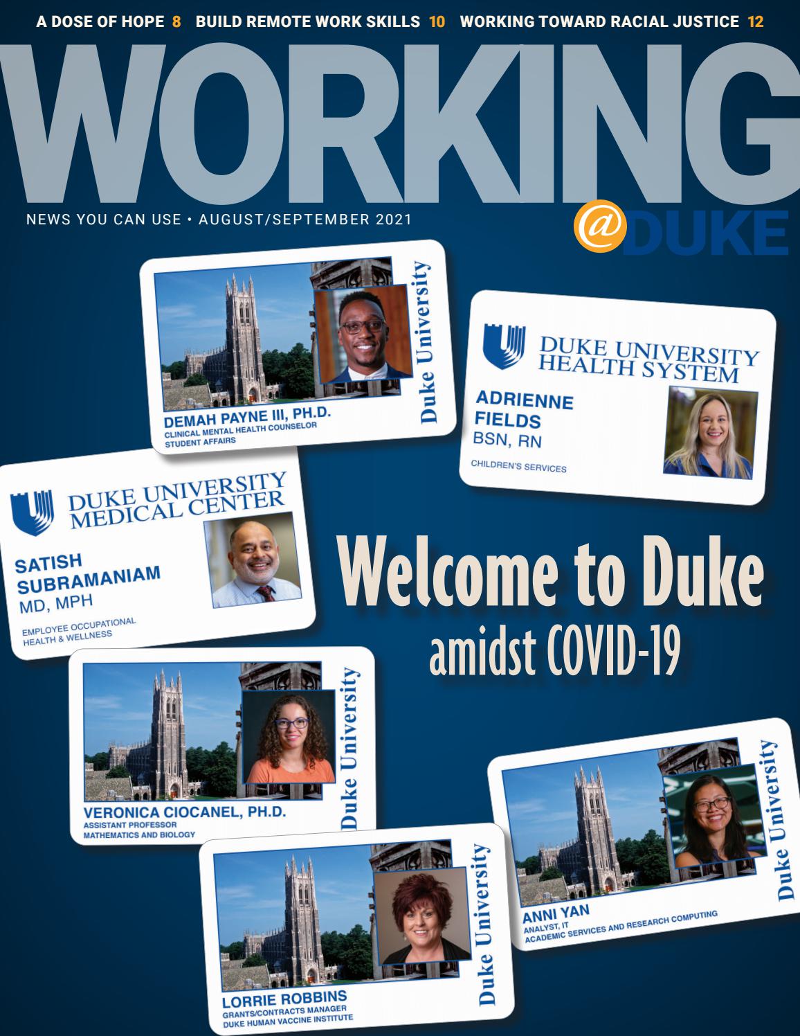 August/September, 2021 Working@Duke by Working Duke - Issuu