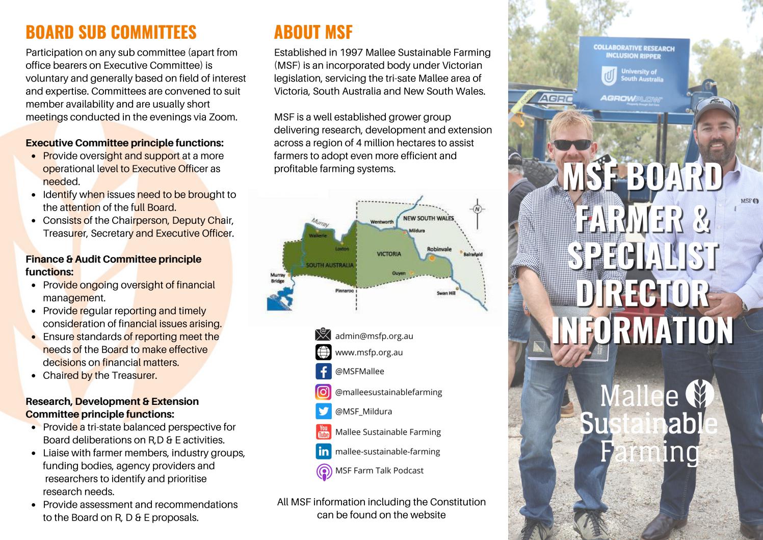 MSF Board - Farmer & Specialist Director Information by ...