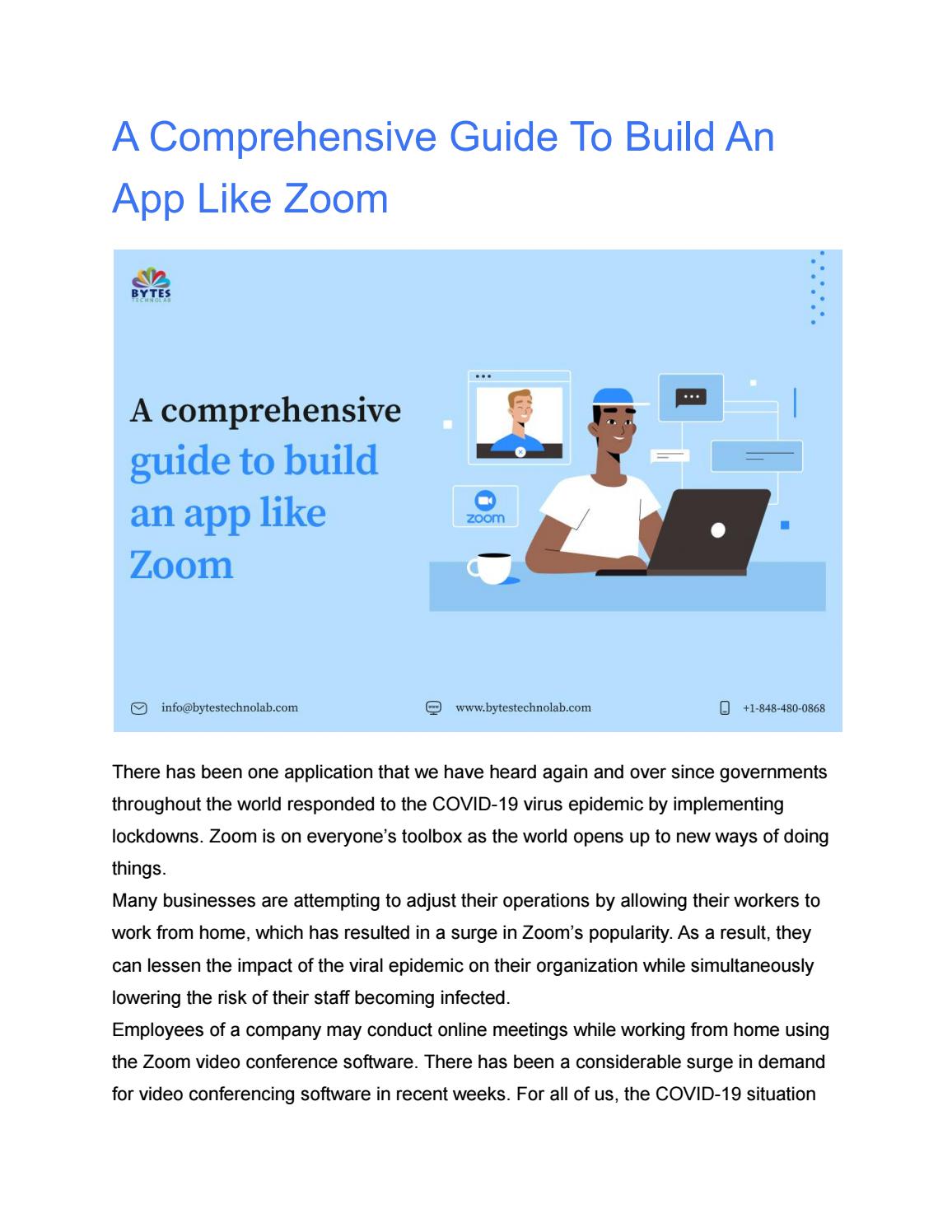 A Comprehensive Guide To Build An App Like Zoom by Roberto Swartz - Issuu