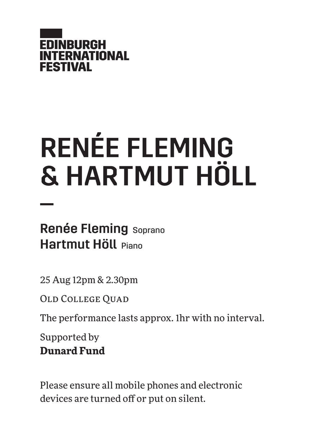Renee Fleming & Hartmut Holl by Edinburgh International Festival - Issuu