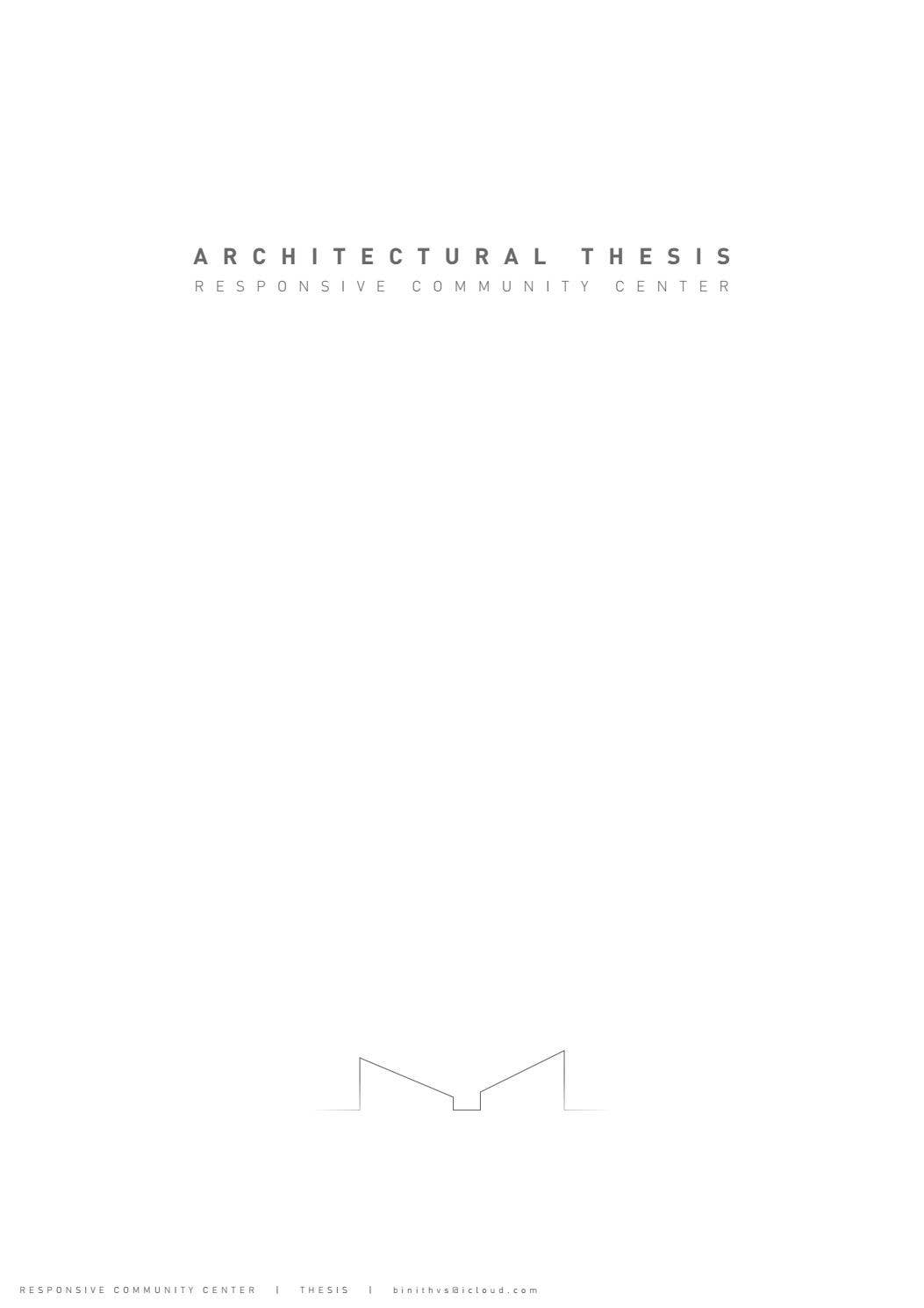 Community Centre- Thesis by binithvs - Issuu
