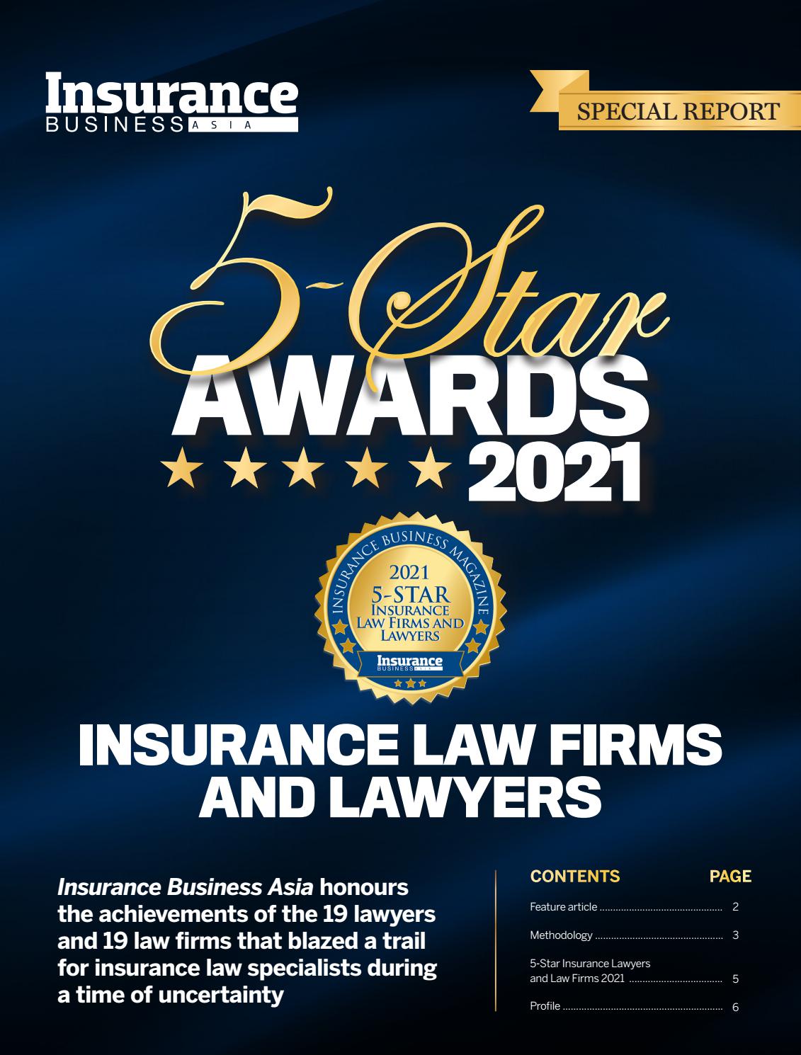 Insurance Business Asia 5-Star Insurance Law Firms and Lawyers 2021 by Key Media - Issuu