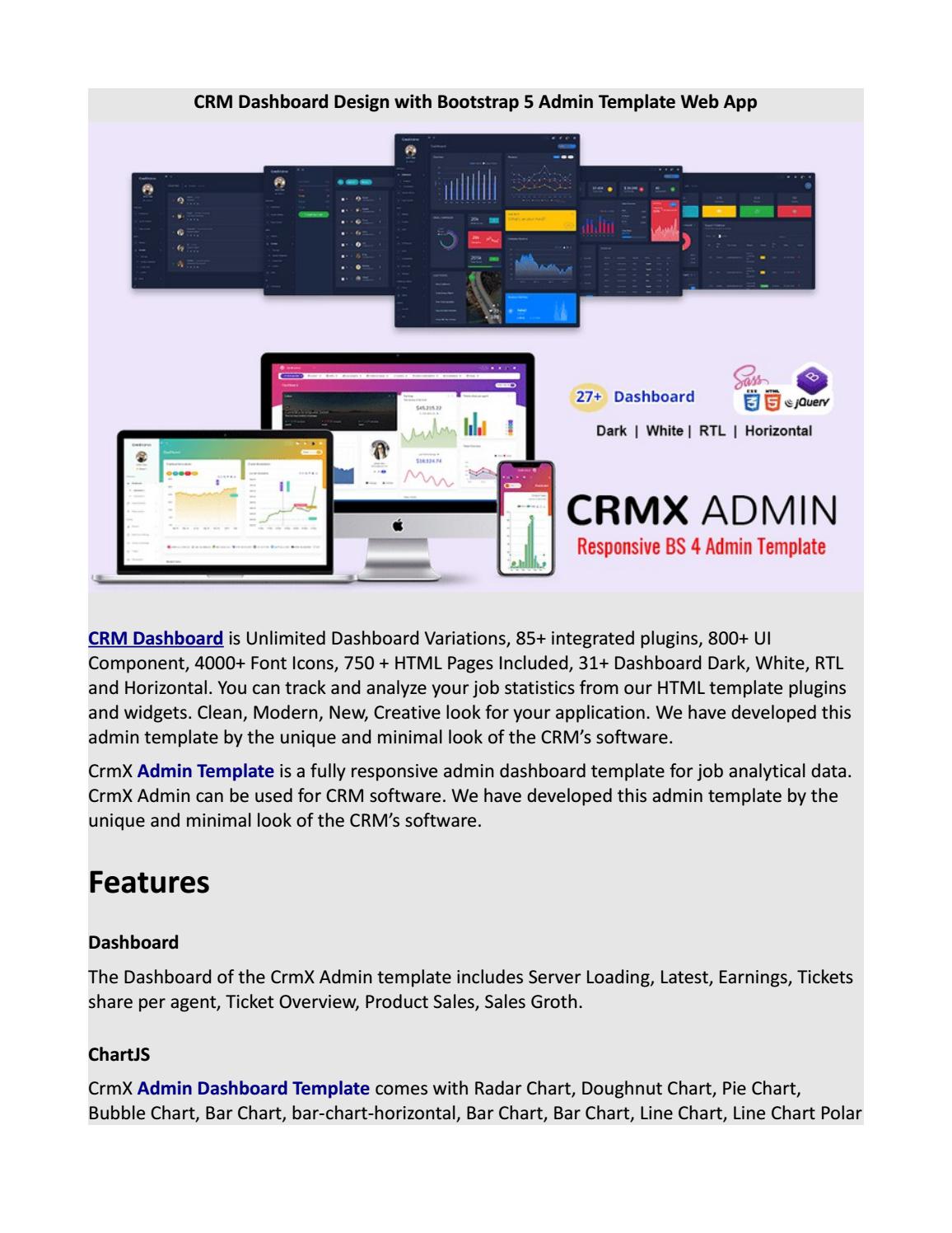 CRM Dashboard Design with Bootstrap 5 Admin Template Web App by ...