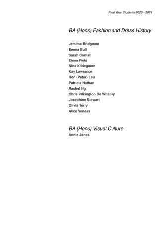 History of Art and Design, Fashion and Dress History and Visual Culture ...