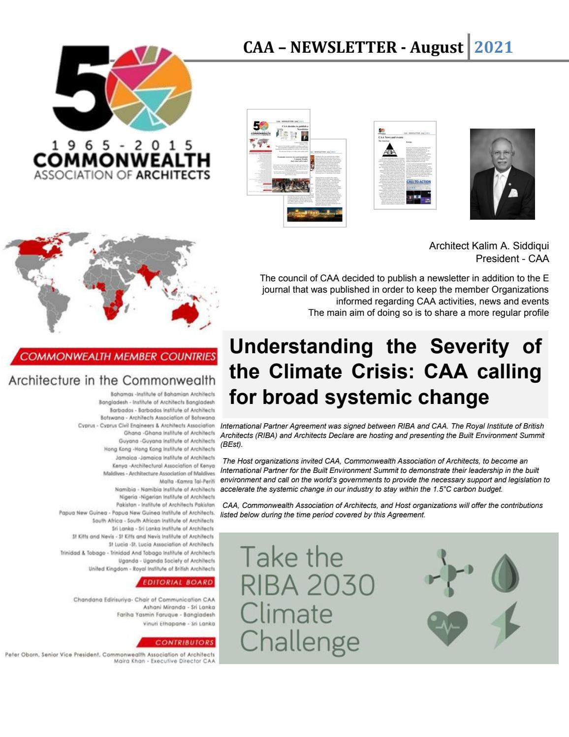 CAA Newsletter August 2021 by Imdad Hussain - Issuu