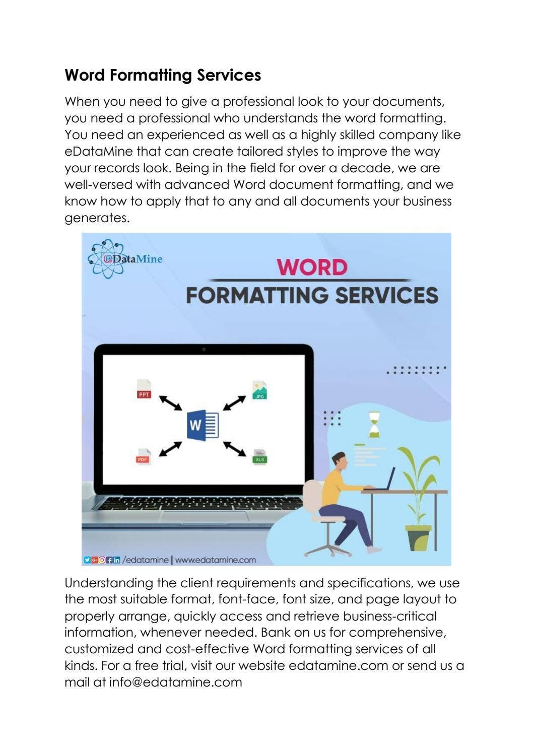 Word Formatting Services by eDataMine - Issuu