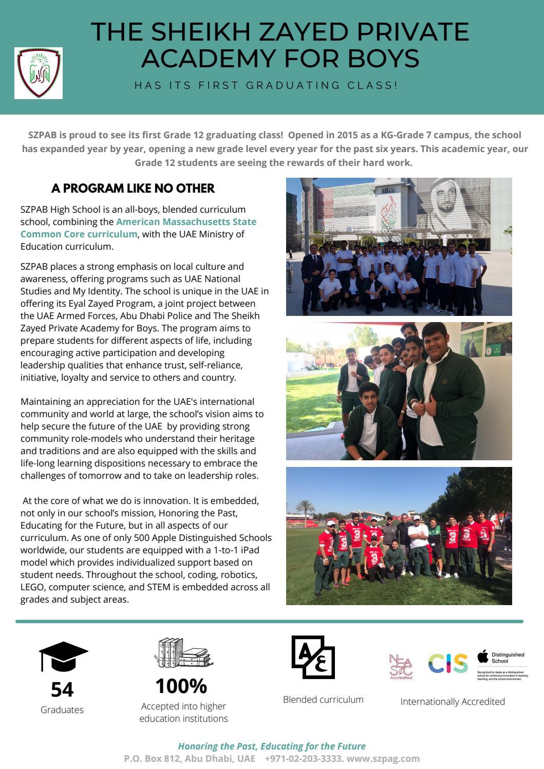 SZPAB 2021 Graduating Class by The Sheikh Zayed Academy - Issuu
