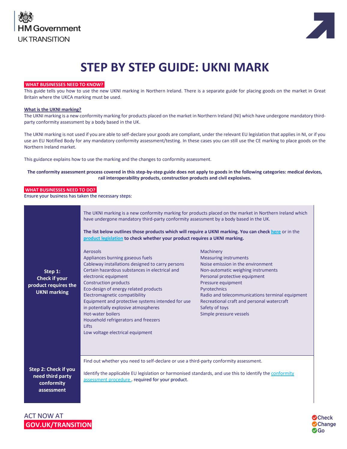 UKNI marking step-by-step guide by Department for Business & Trade - Issuu