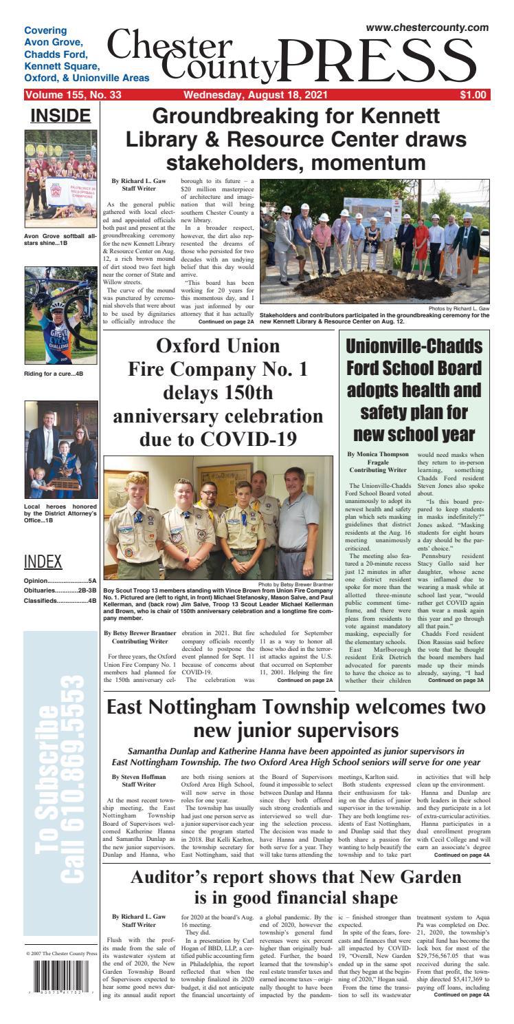 Chester County Press 08-18-2021 Edition by Ad Pro Inc. - Issuu