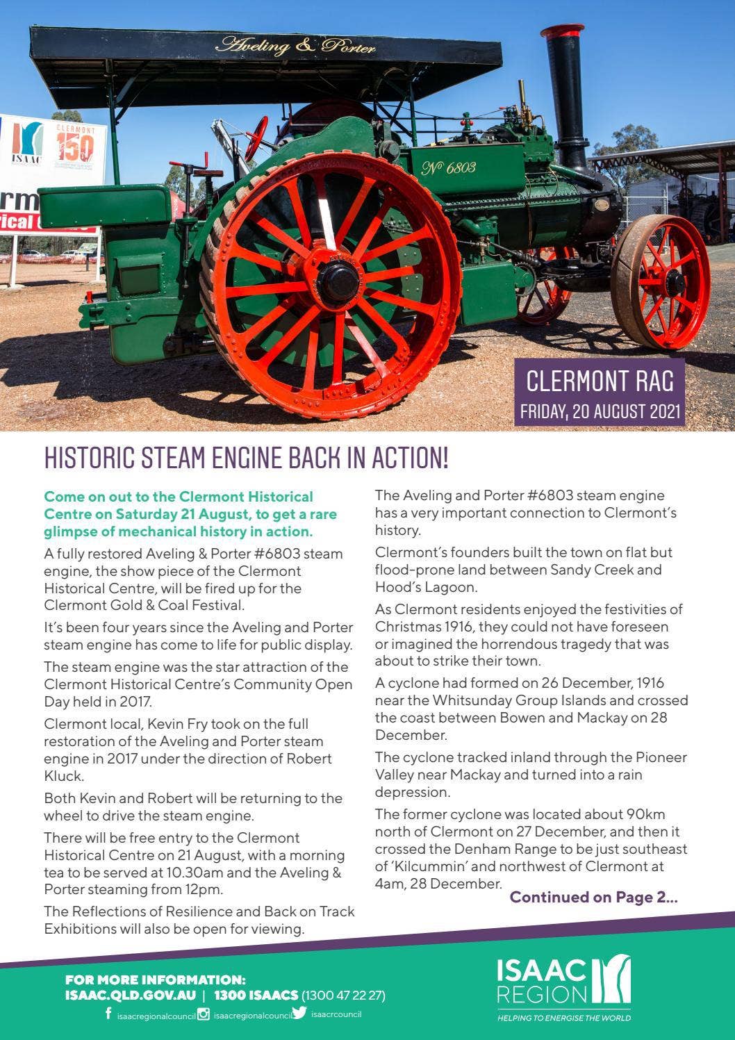 Clermont Rag 20 Aug 2021 by Isaac Regional Council - Issuu