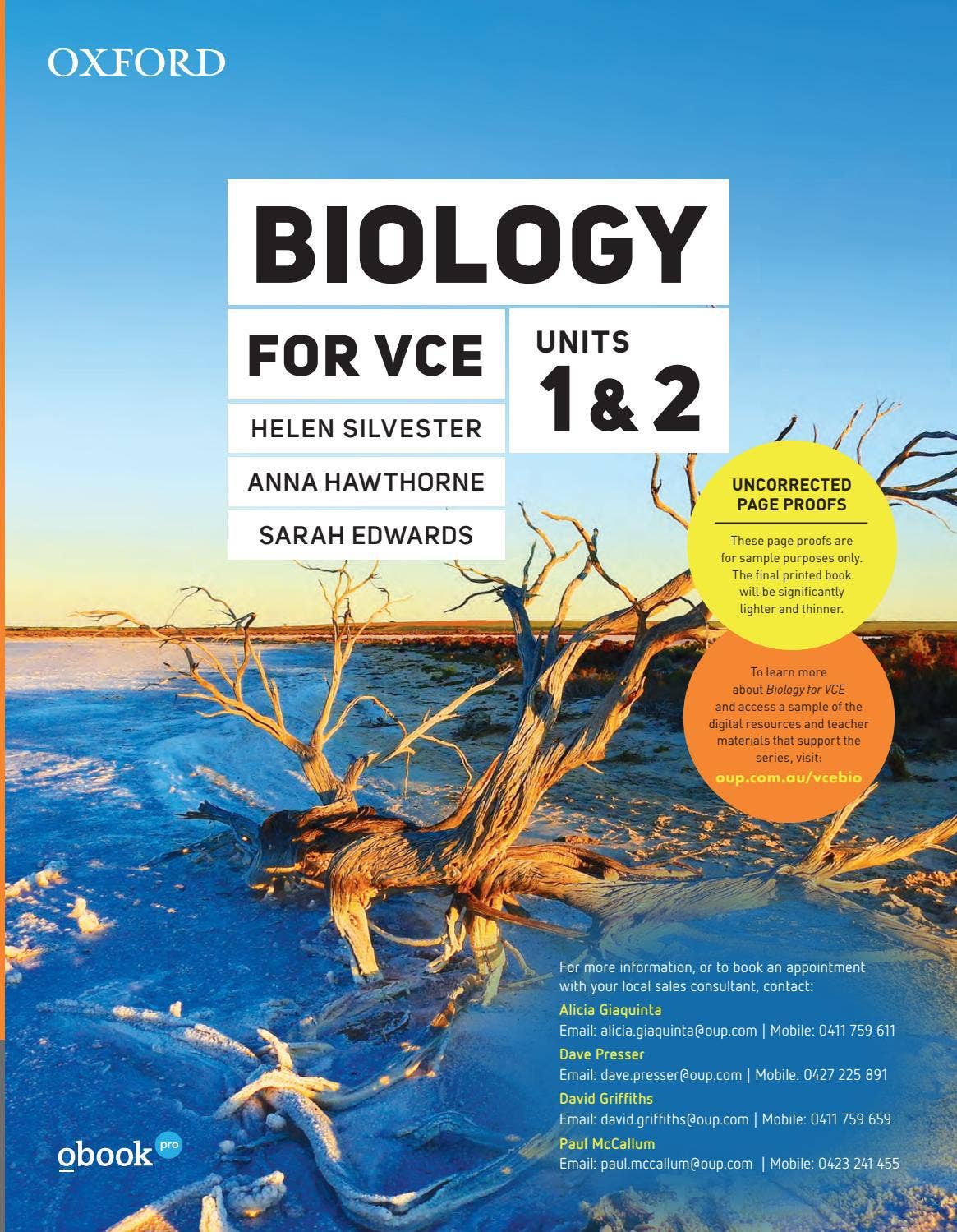 Biology for VCE Units 1 & 2 Student Book full sample by OUPANZ - Issuu