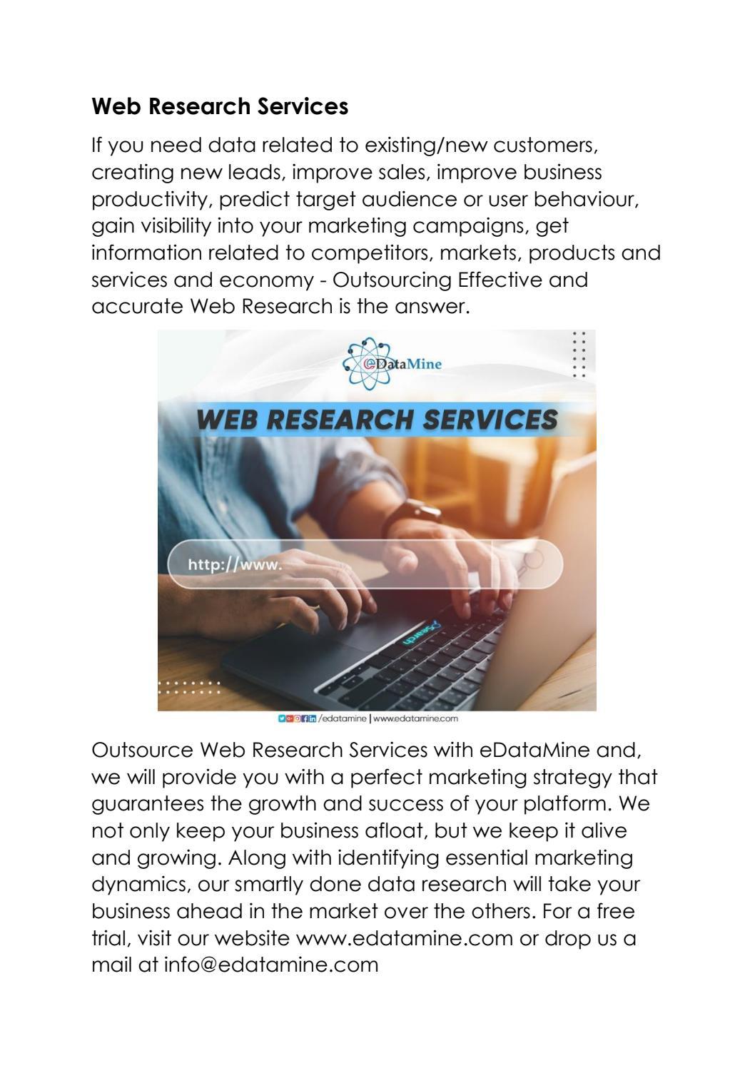 Web Research Services by eDataMine - Issuu