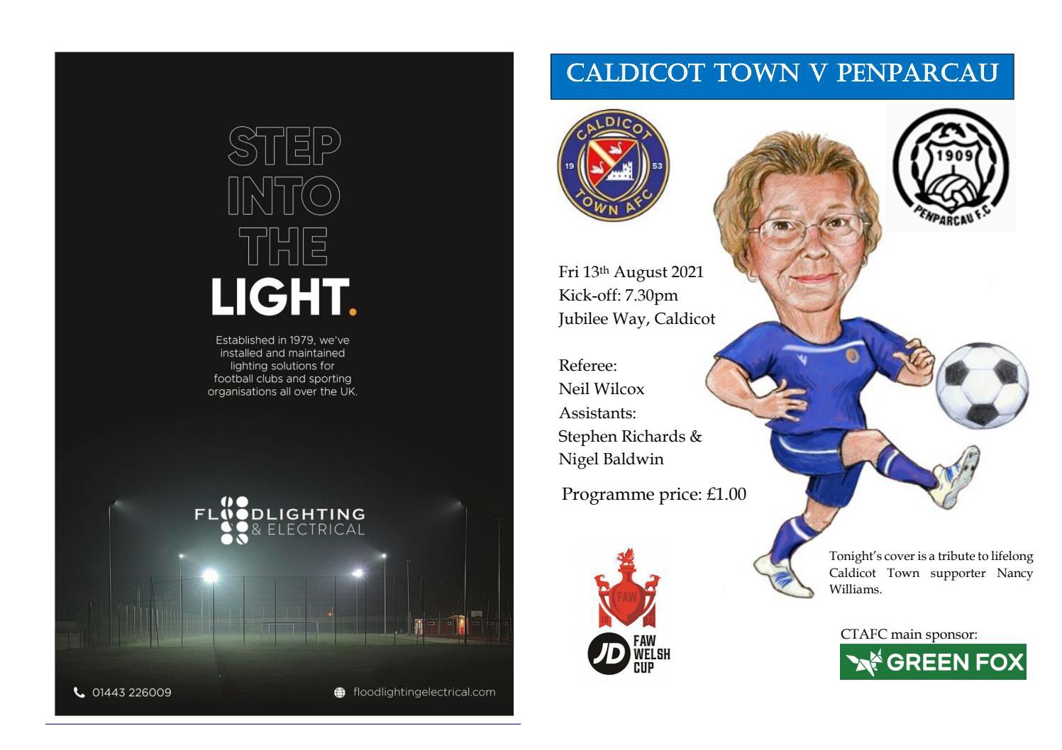 Welsh Cup Rd1 : Caldicot Town v Penparcau FC 13/8/21 Front Cover by ...