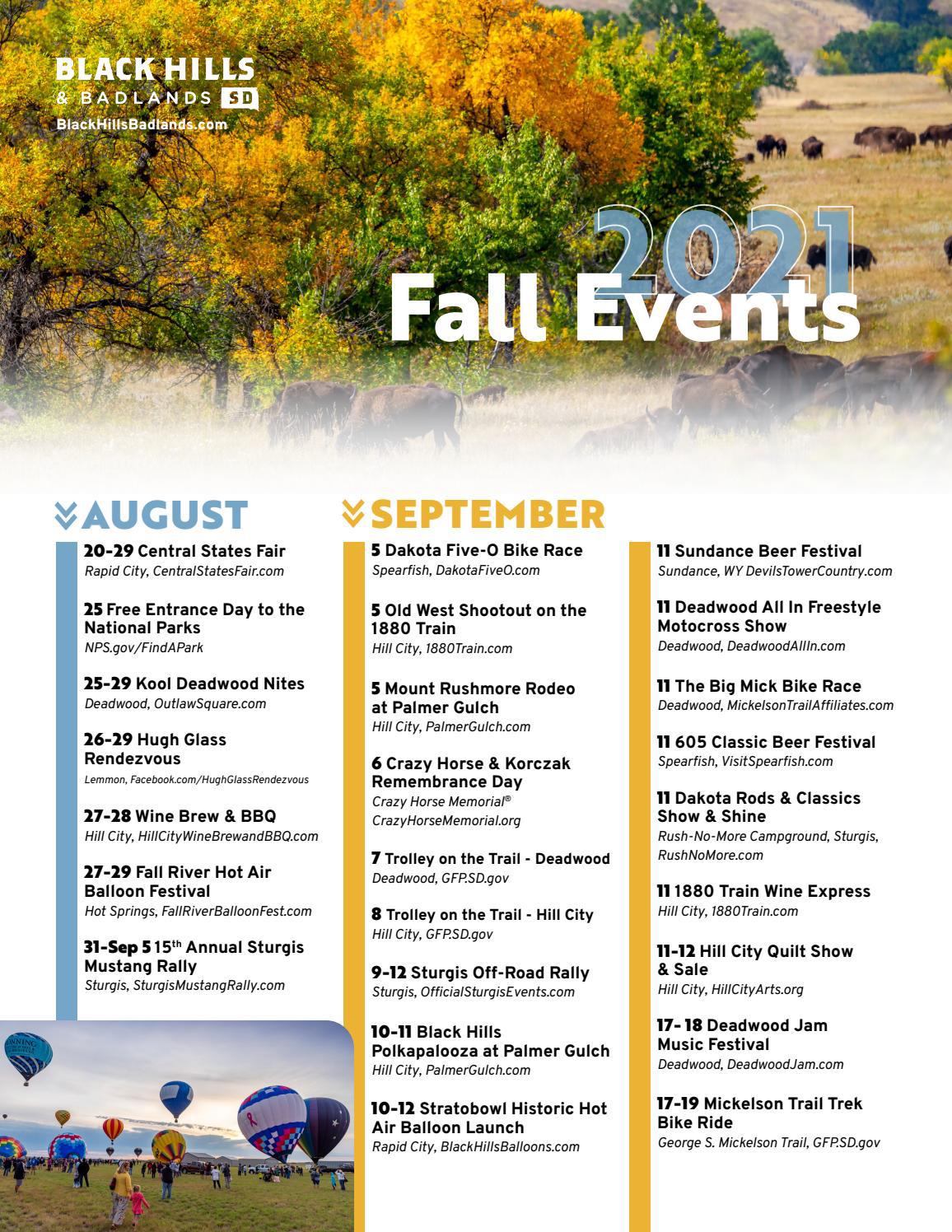 Fall Events Calendar by Black Hills & Badlands, SD - Issuu