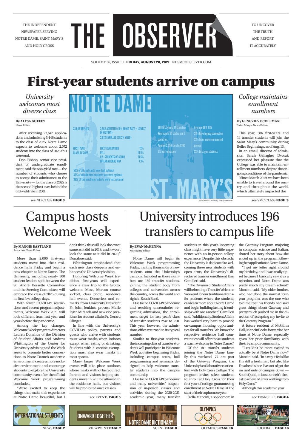 Print Edition for The Observer for Friday, August 20, 2021 by The ...