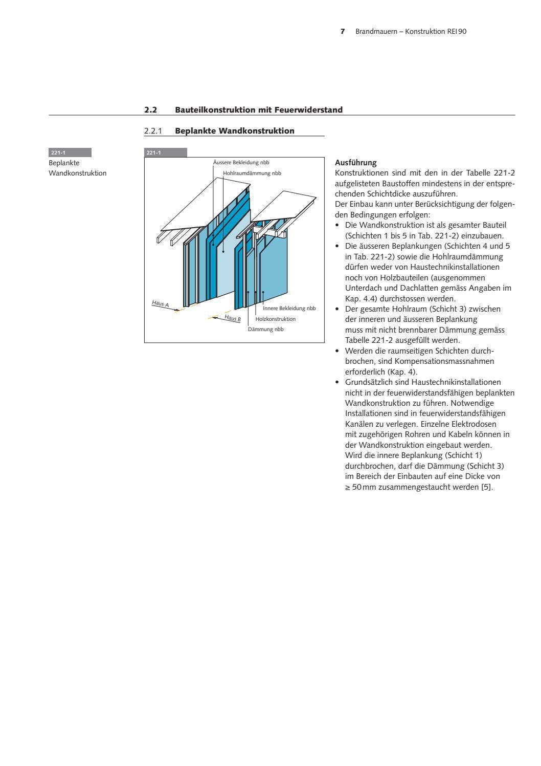 Brandmauern – Konstruktion REI 90, BSV 2003 by Lignum - Issuu