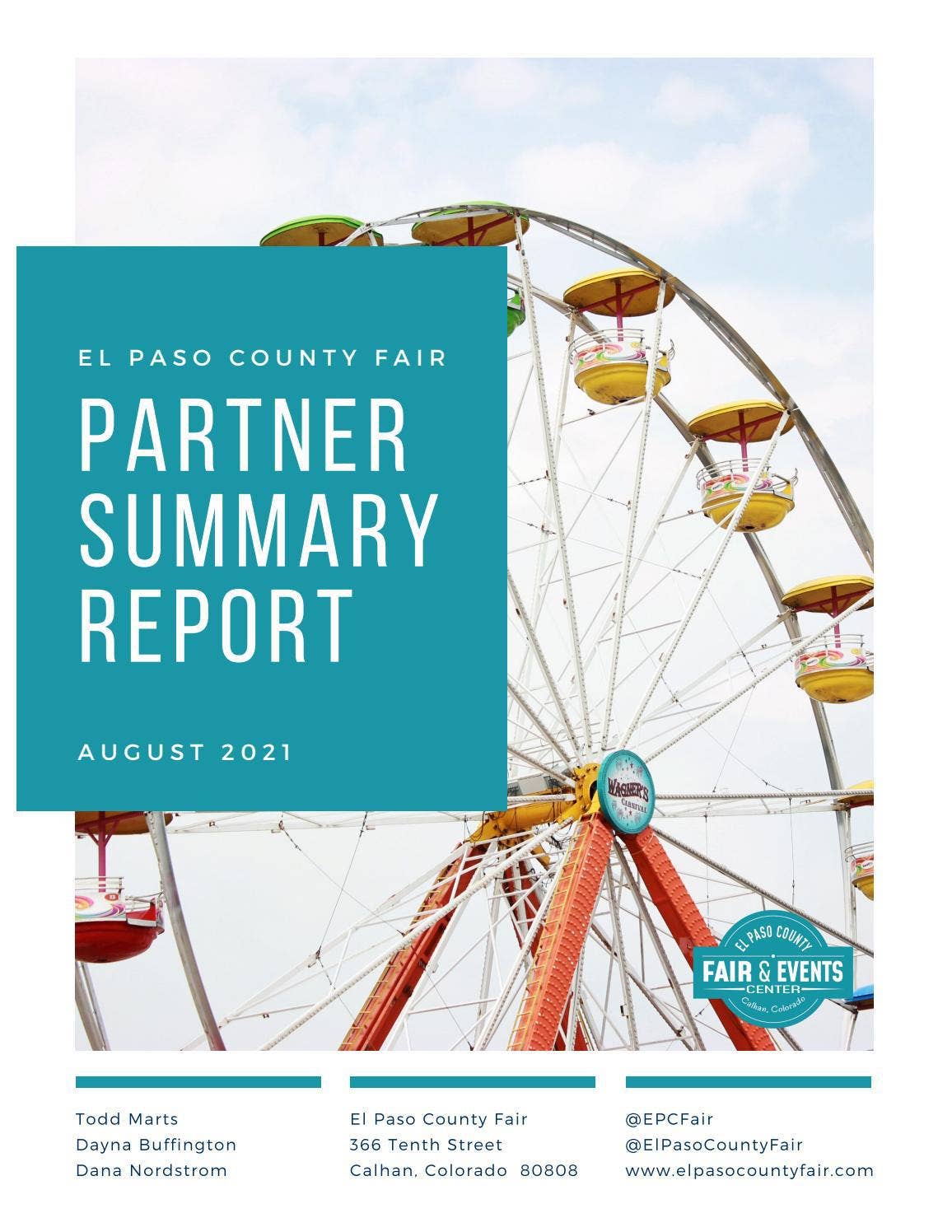 2021 El Paso County Fair Partner Summary Report by El Paso County - Issuu