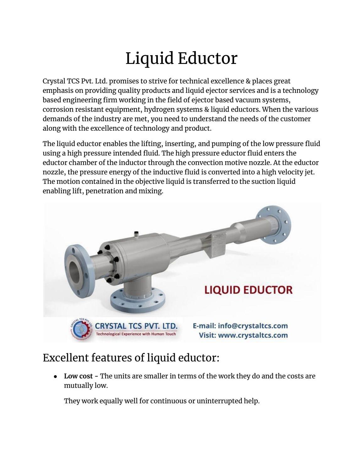 Liquid eductor by crystaltcs - Issuu