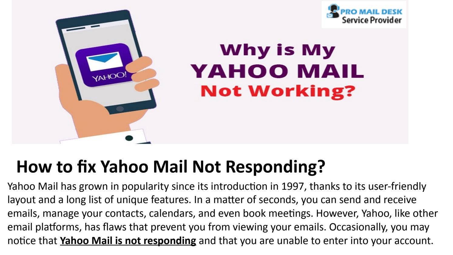How to fix Yahoo Mail Not Responding? by Pro Mail Desk - Issuu