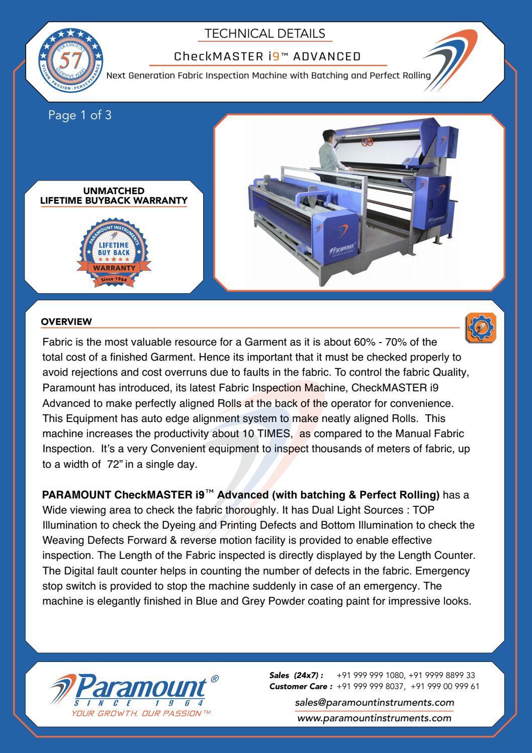 CheckMASTER i9 ADVANCED - Paramount Instrument by Paramount Instruments ...