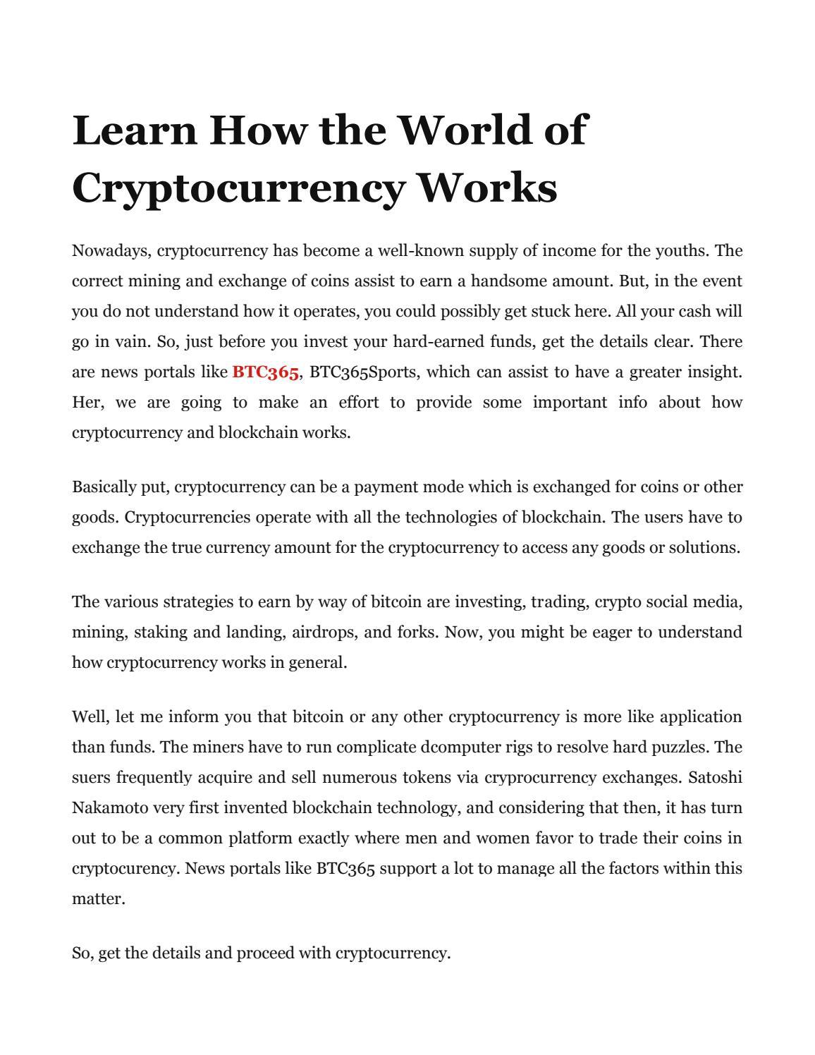 Learn How the World of Cryptocurrency Works by conclubiltz - Issuu