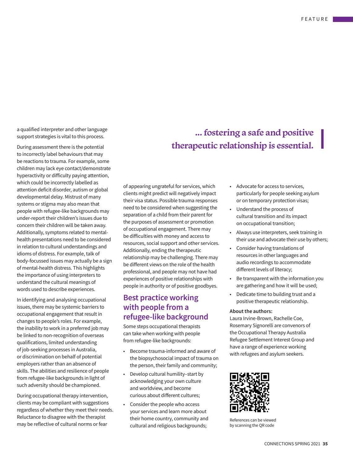 OTA Connections Spring 2021 by Occupational Therapy Australia - Issuu