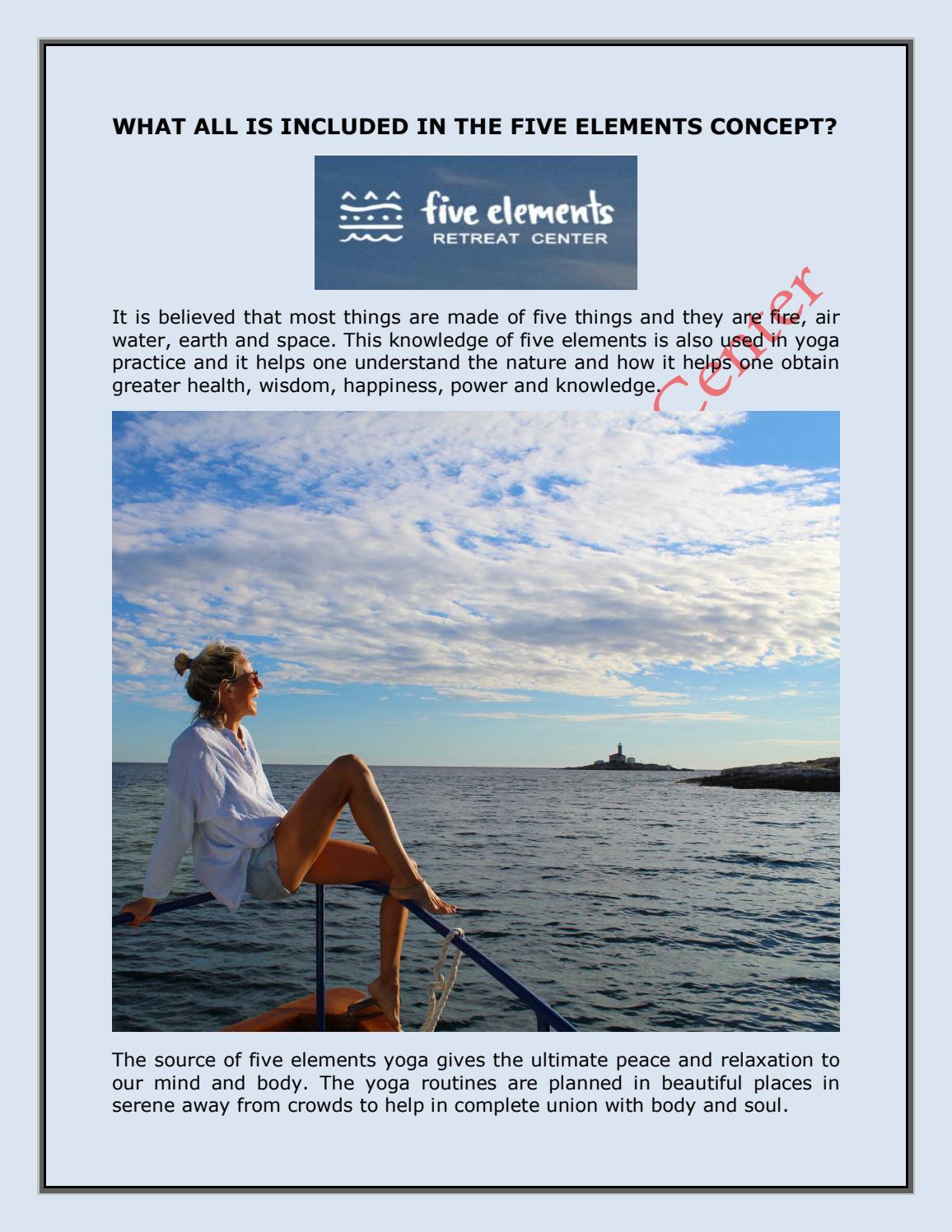 WHAT ALL IS INCLUDED IN THE FIVE ELEMENTS CONCEPT? by Five Elements ...