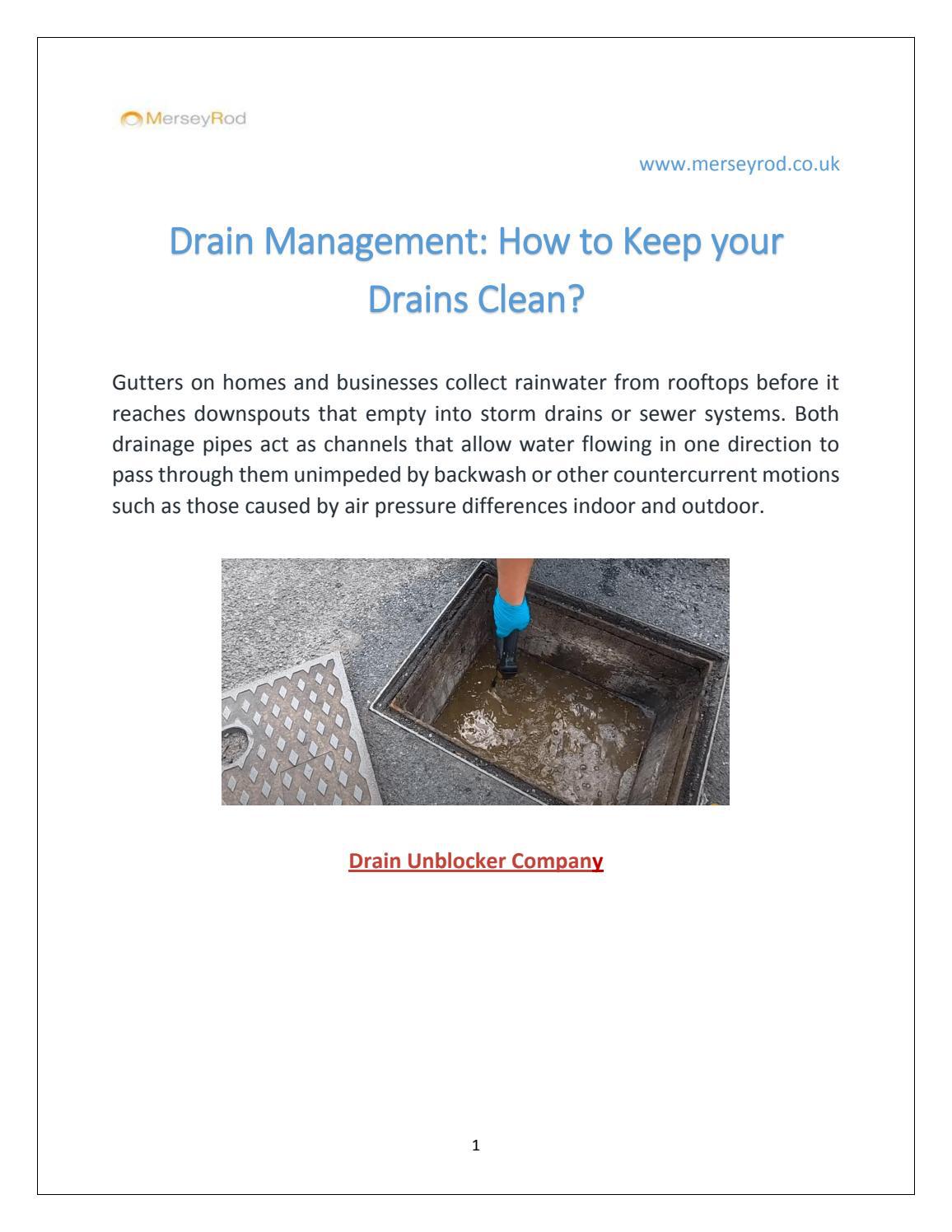 Drain management: How to keep your drains clean? by Mersey Rod - Issuu
