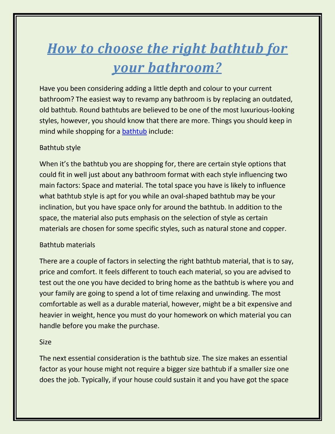 How To Choose The Right Bathtub For Your Bathroom By Austpek Bathrooms
