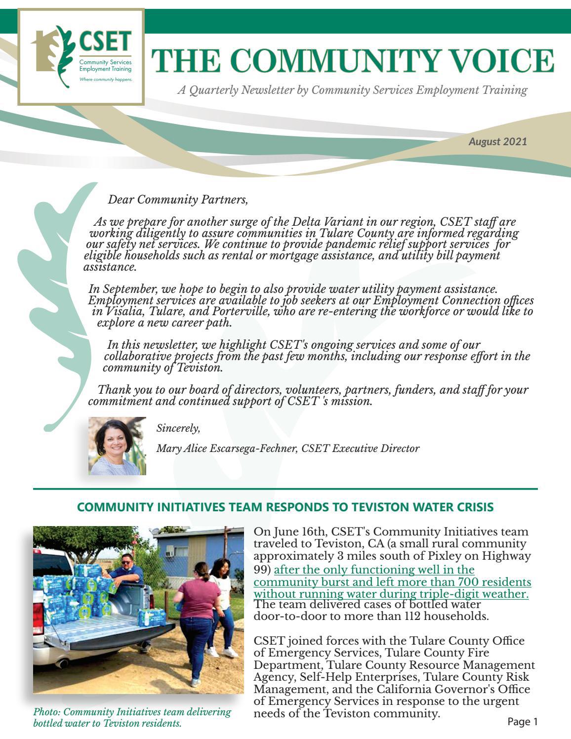 The Community Voice - August 2021 by Community Services Employment ...