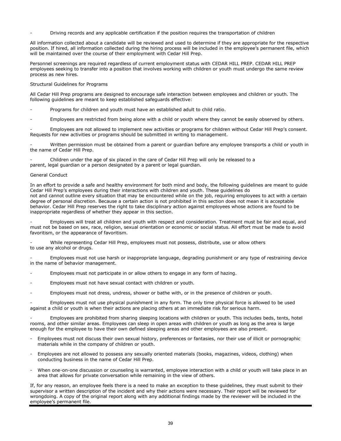 Employee Handbook by Cedar Hill Prep - Issuu