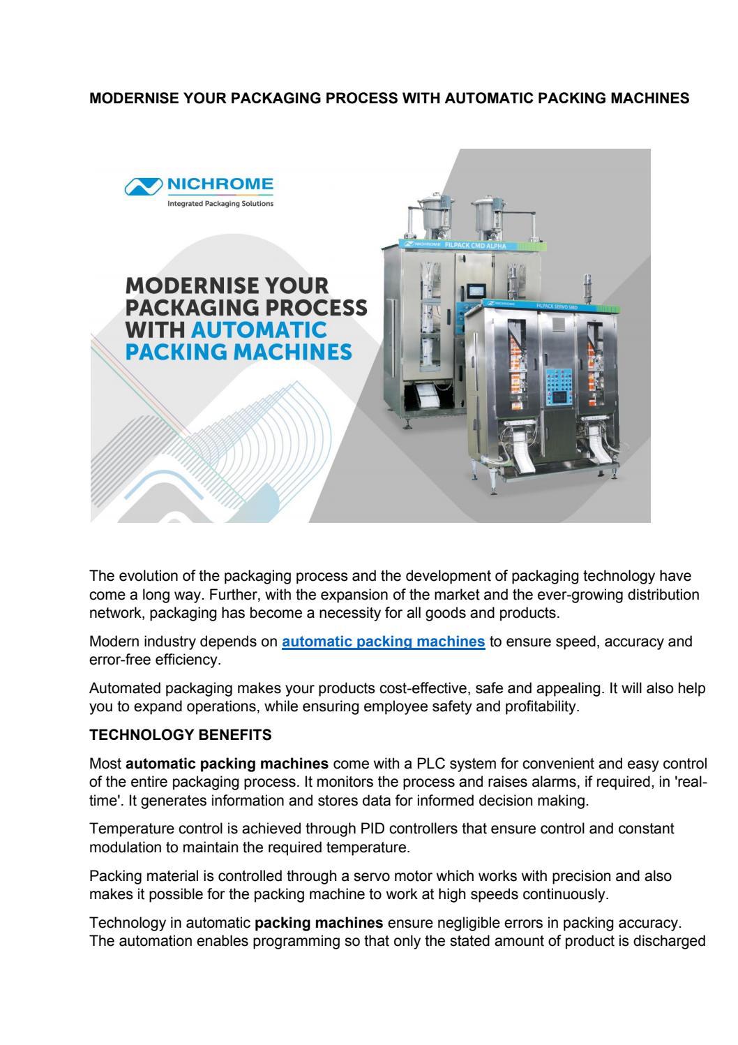 MODERNISE YOUR PACKAGING PROCESS WITH AUTOMATIC PACKING MACHINES by ...