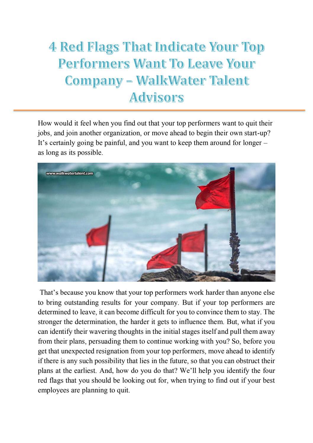 4 Red Flags That Indicate Your Top Performers Want To Leave Your ...