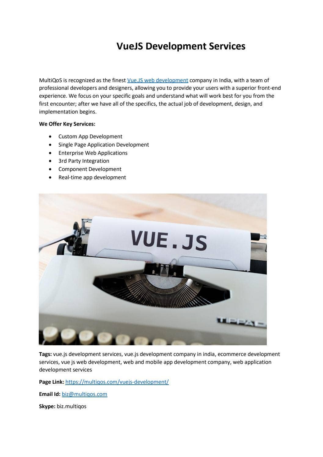 VueJS Development Services By MultiQoS by MultiQoS Tech - Issuu