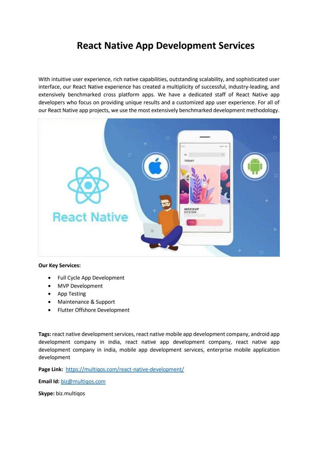 React Native App Development Services by MultiQoS Tech - Issuu
