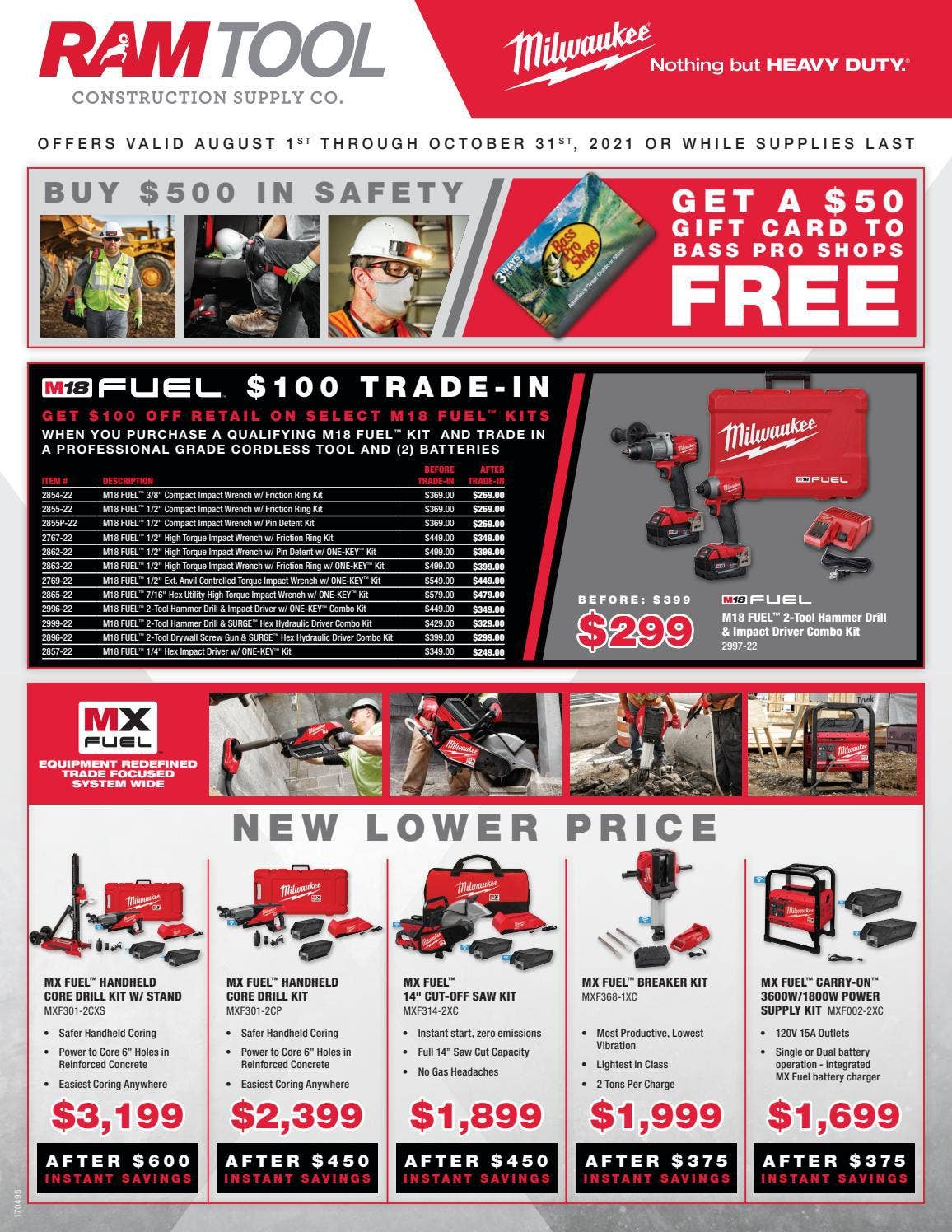 Milwaukee Promo Flyer August 1-October 31 by Ram Tool Construction ...