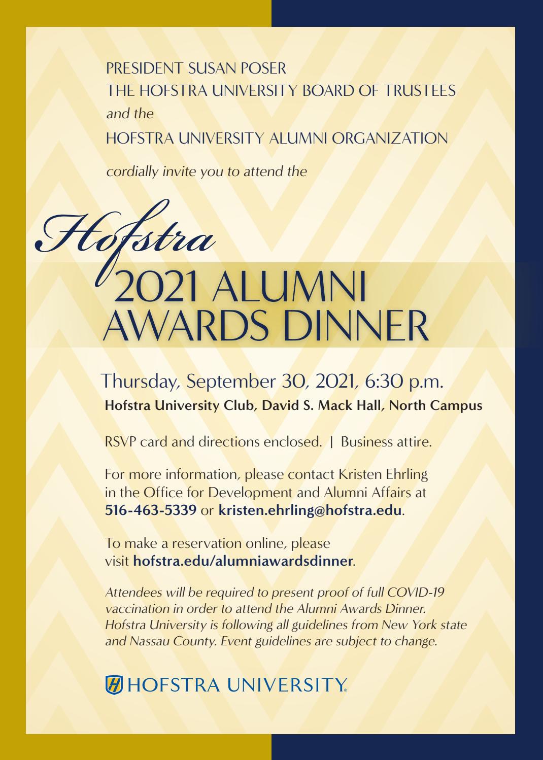 Hofstra 2021 Alumni Awards Dinner by Hofstra University - Issuu