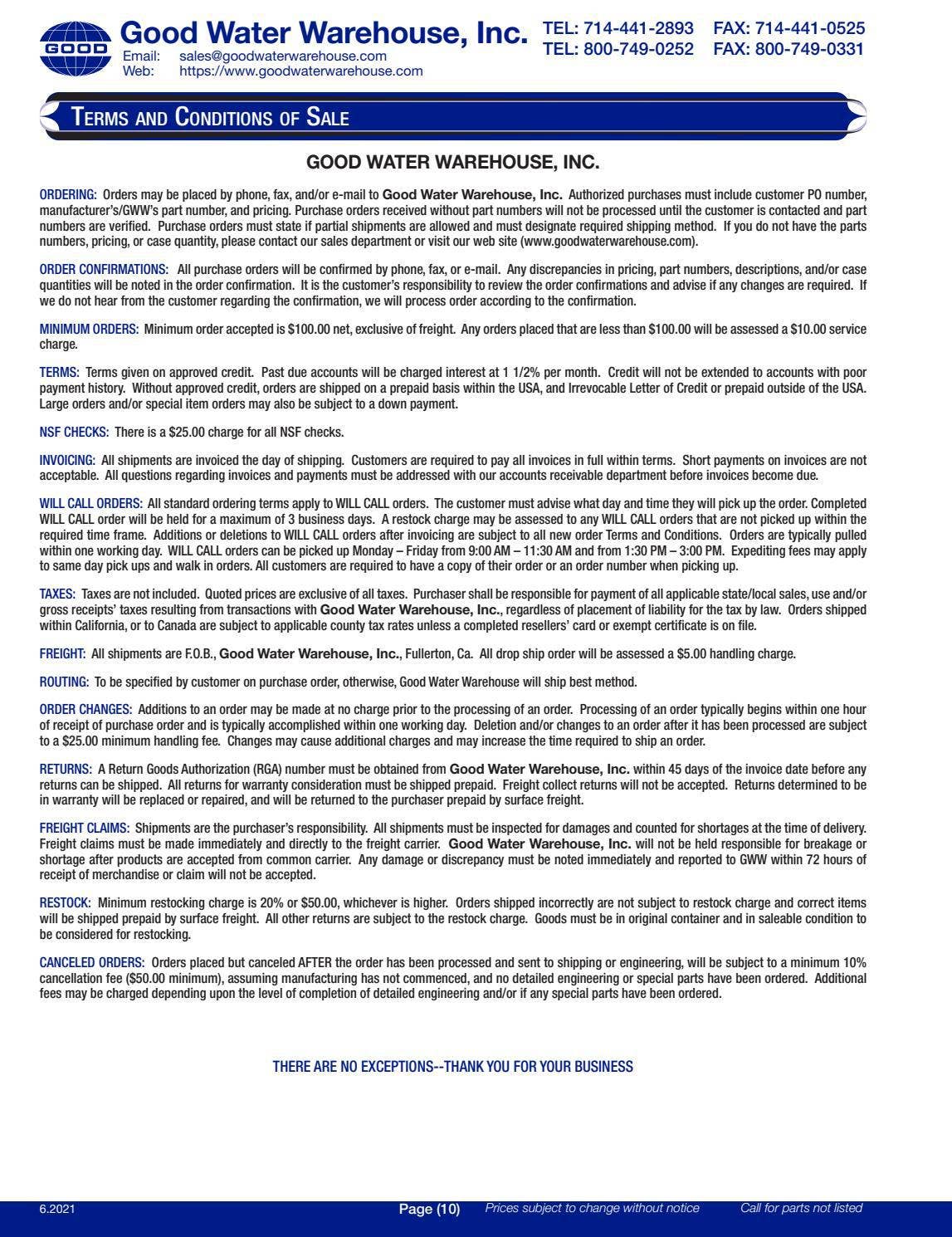 Good Water Warehouse Catalogue by deltawaterproducts - Issuu