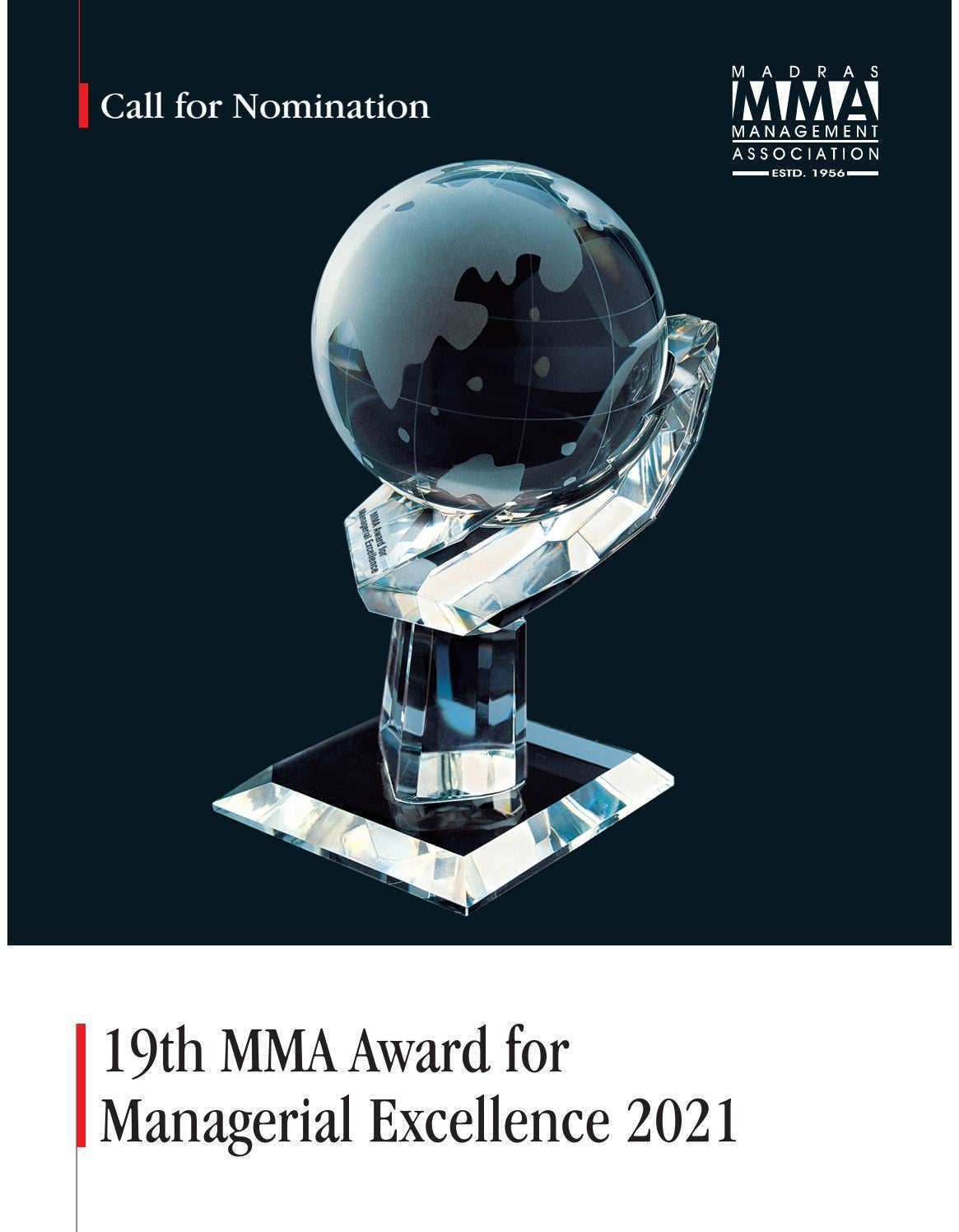 19th MMA Award for Managerial Excellence 2021 by Madras Management ...