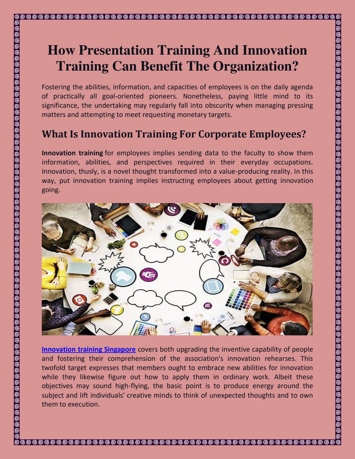 How Presentation Training And Innovation Training Can Benefit The ...