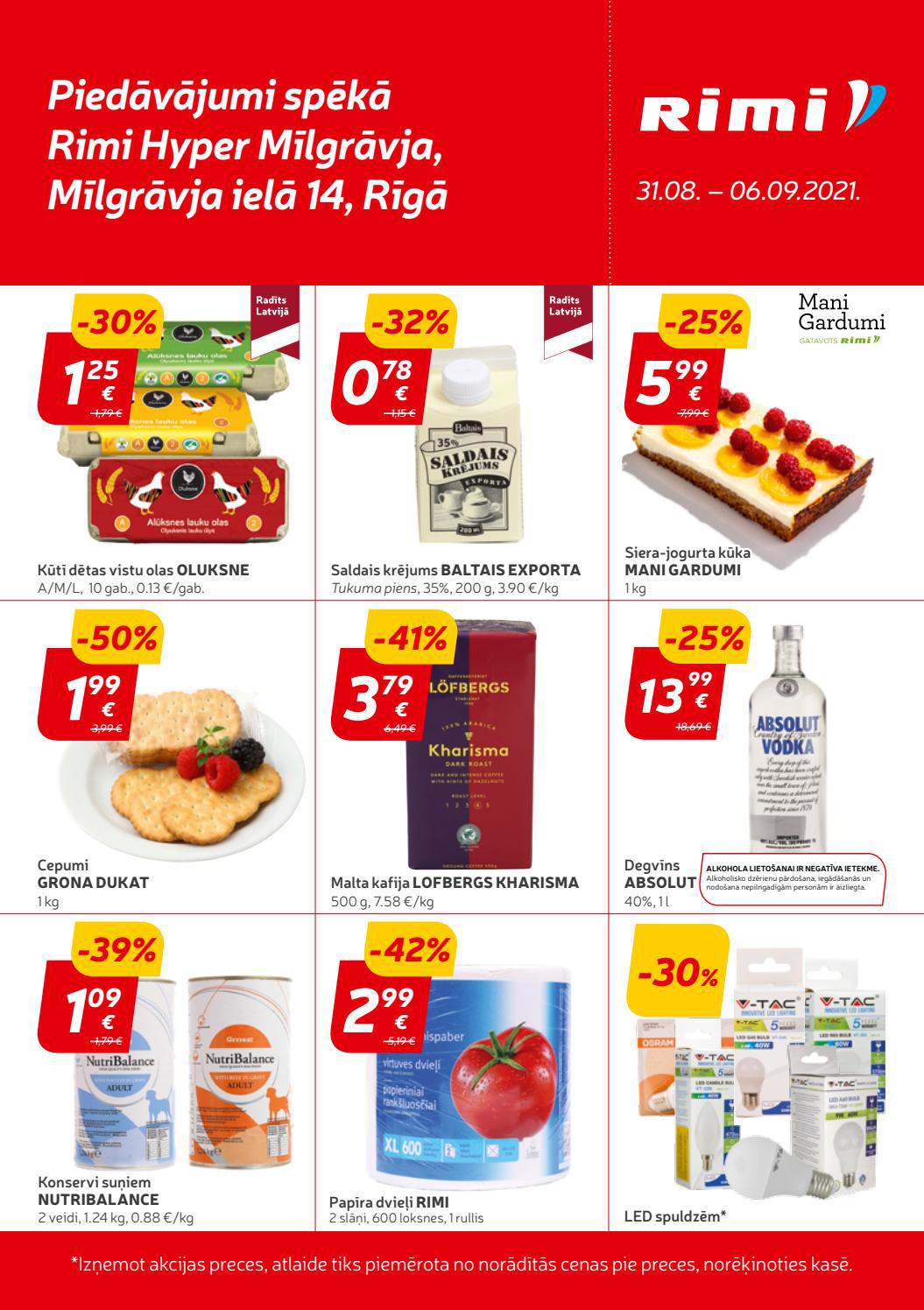 Rimi Hyper Mīlgrāvja piedāvājumi 31.08.-06.09.2021. by Rimi - Issuu