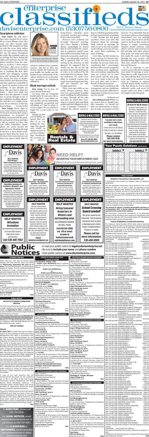 The Davis Enterprise classifieds Sunday, August 29, 2021 by ...