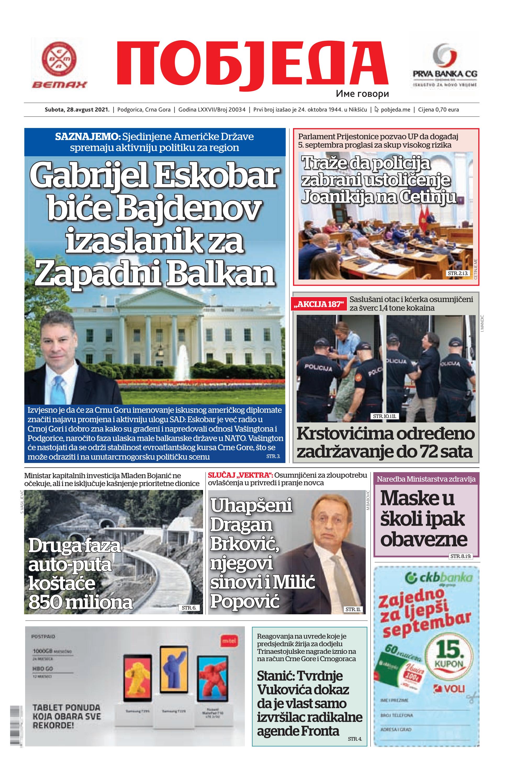 Dnevni list Pobjeda 28.08.2021. by Pobjeda - Issuu