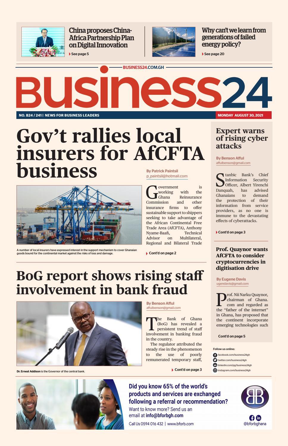 Business24 Newspaper 30th August, 2021 by Business24 Online - Issuu