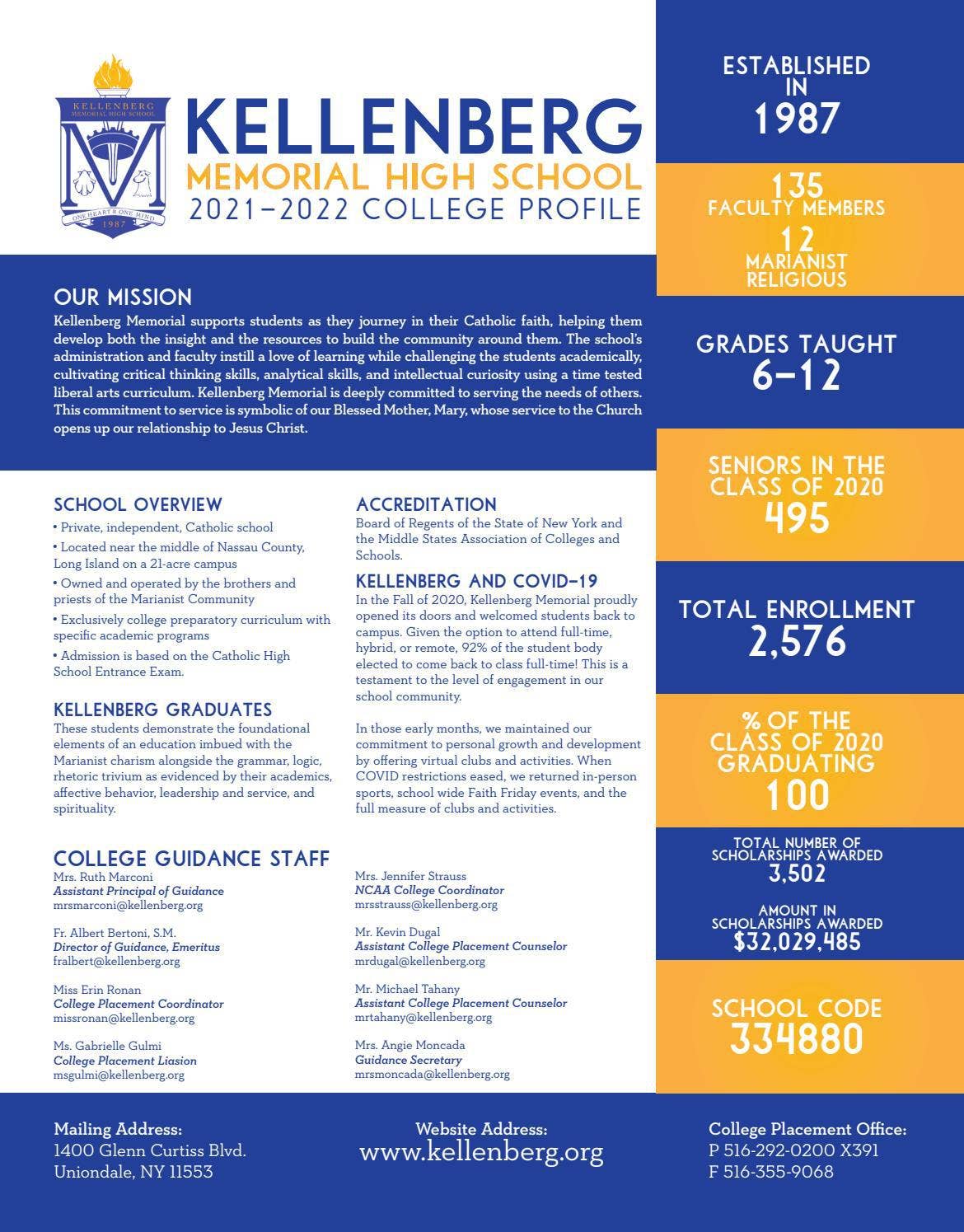 Kellenberg Memorial College Profiles (2021-2022) by Kellenberg Memorial ...