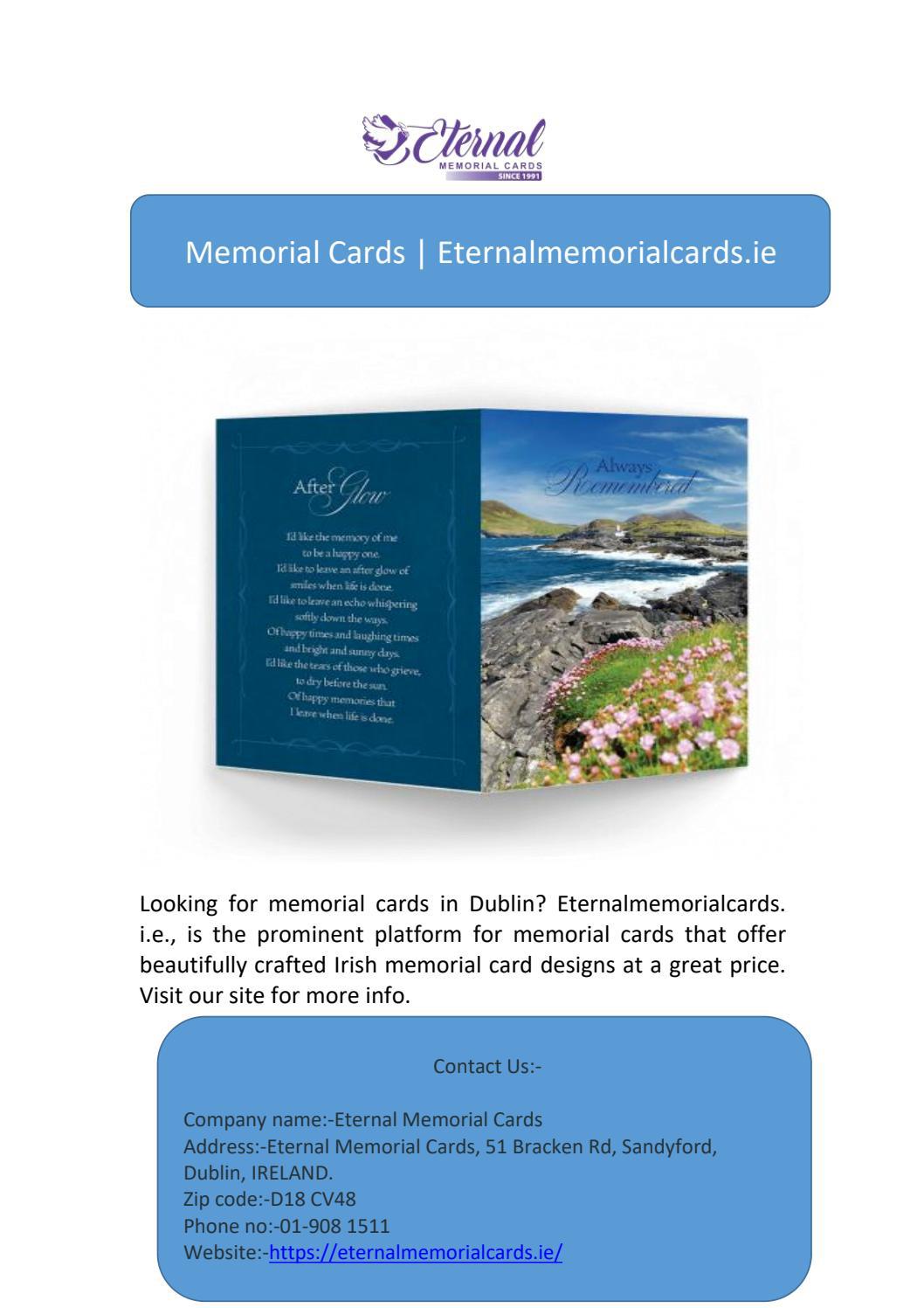Memorial Cards | Eternalmemorialcards.ie by Enternal memorial cards - Issuu