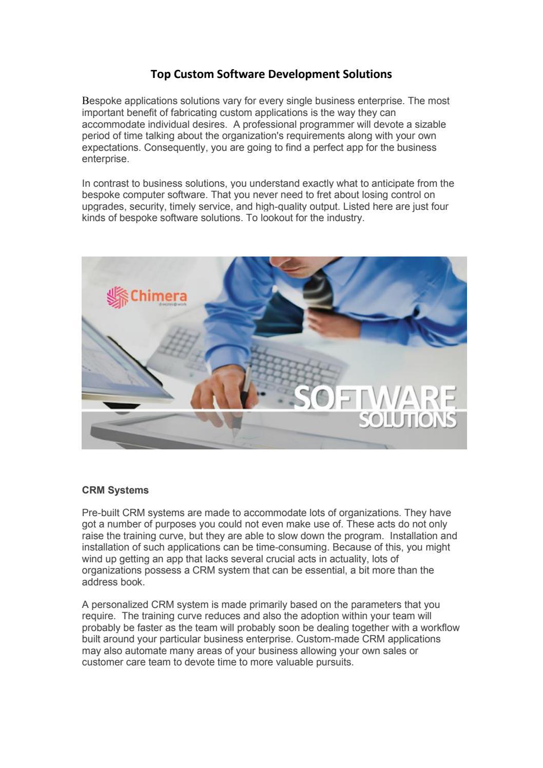 Top Custom Software Development Solutions by chimeratechnologies - Issuu